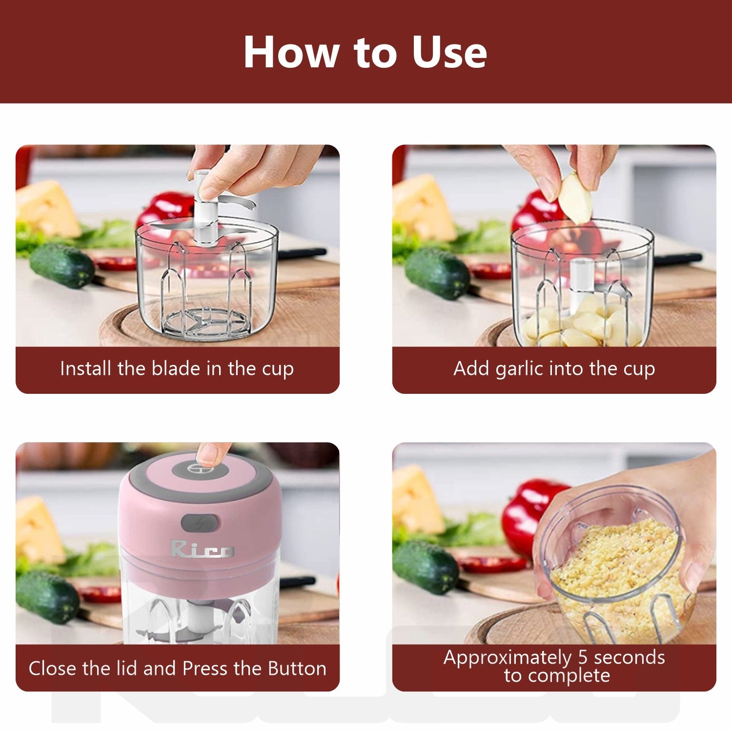 Introducing All New Rechargeable Mini Garlic Chopper.– Rico India