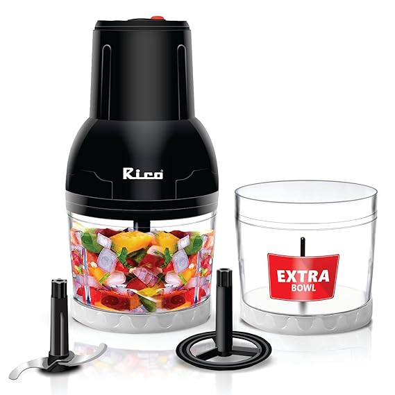 700ml Electric Vegetable Chopper | Two Unbreakable Bowls for Easy ...