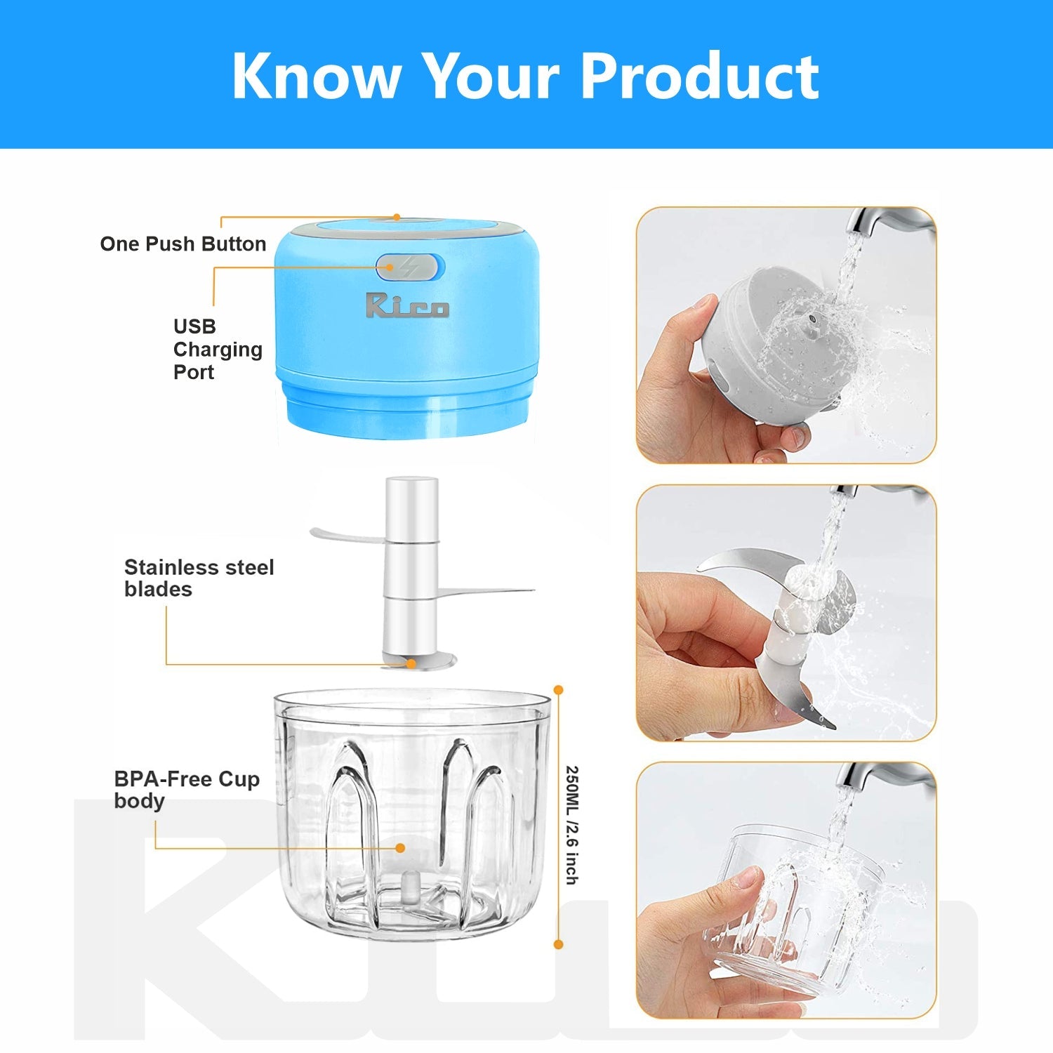 Introducing All New Rechargeable Mini Garlic Chopper.– Rico India