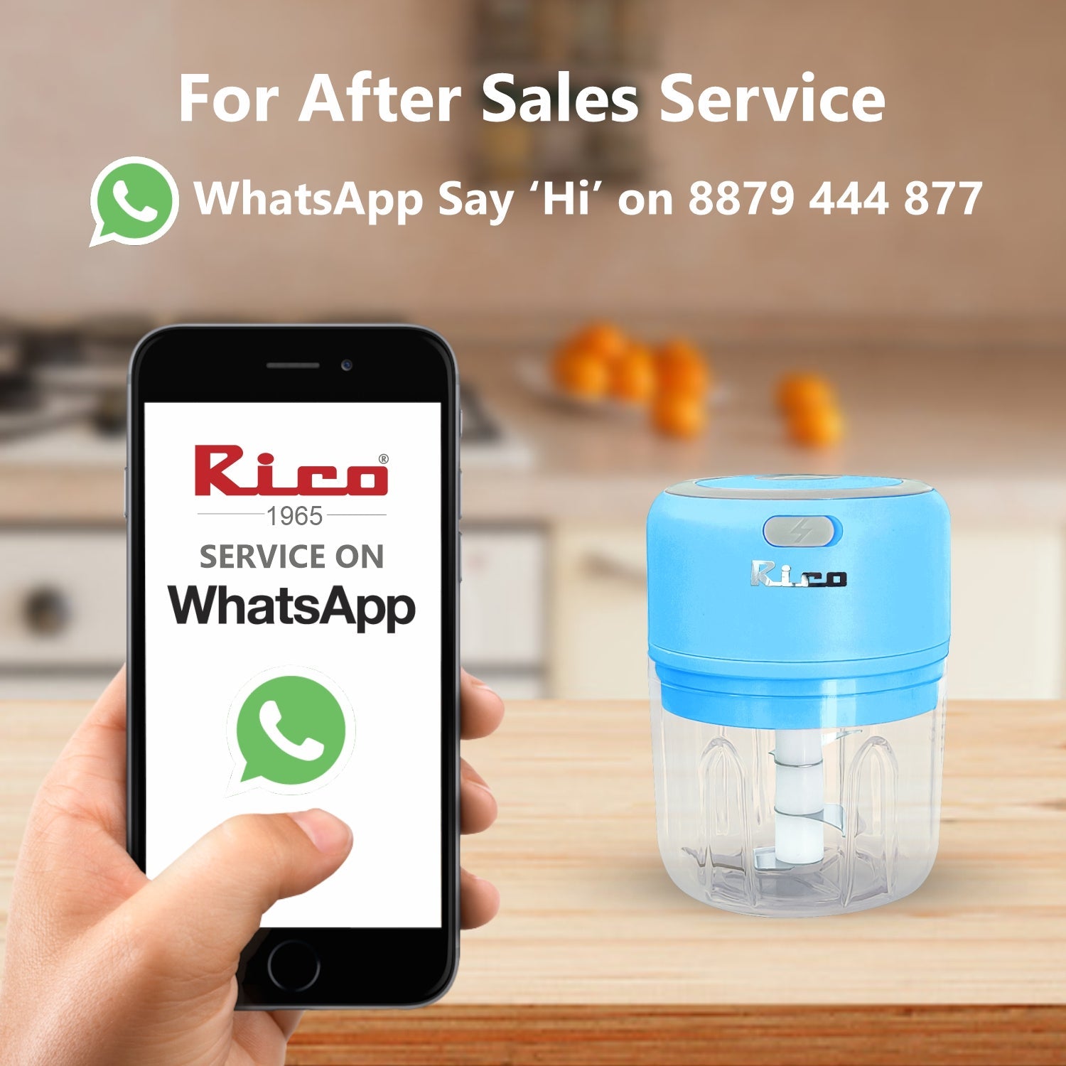 Introducing All New Rechargeable Mini Garlic Chopper.– Rico India