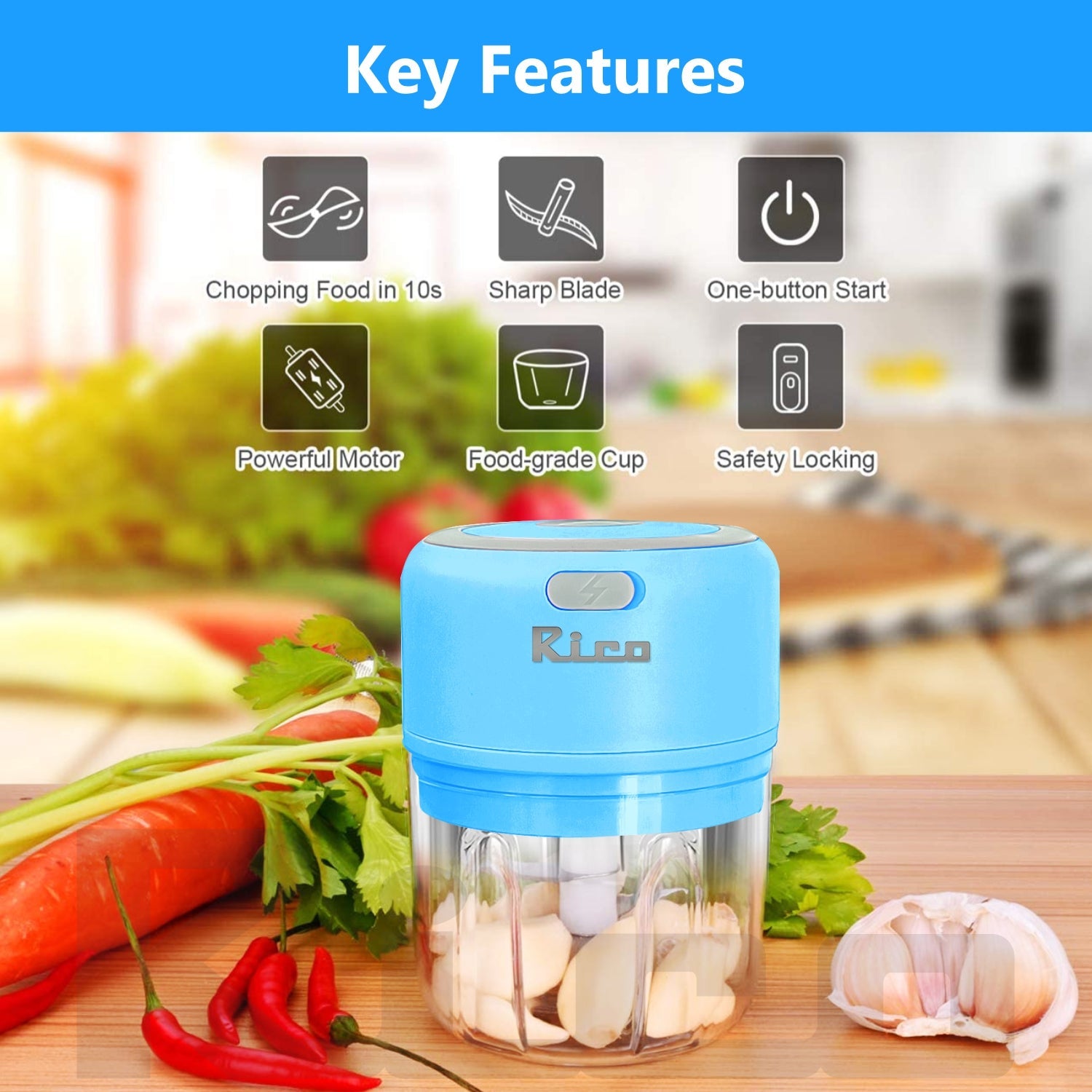 Introducing All New Rechargeable Mini Garlic Chopper.– Rico India