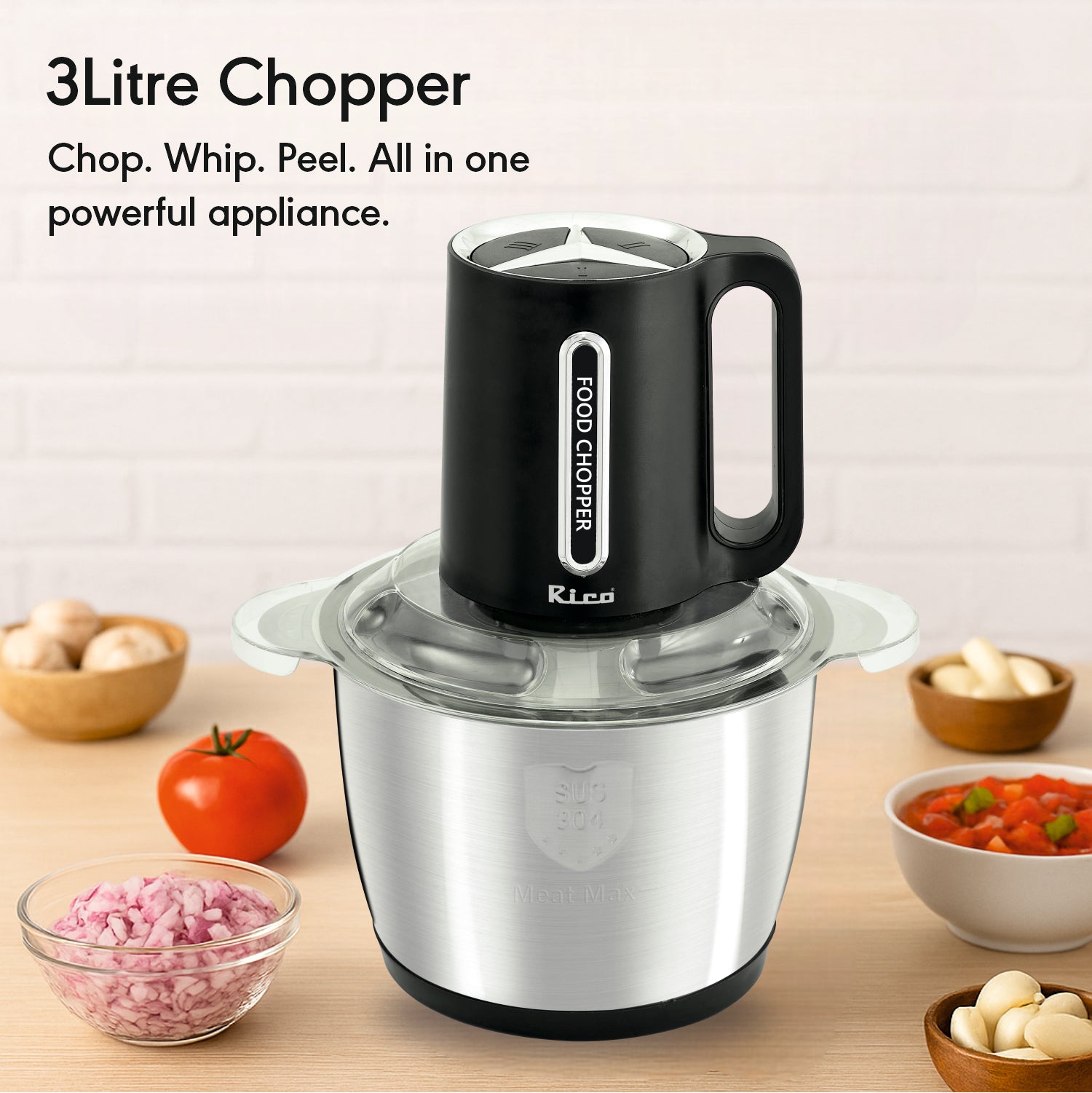 Rico Steel Bowl Chopper - Model CH2509– Rico India