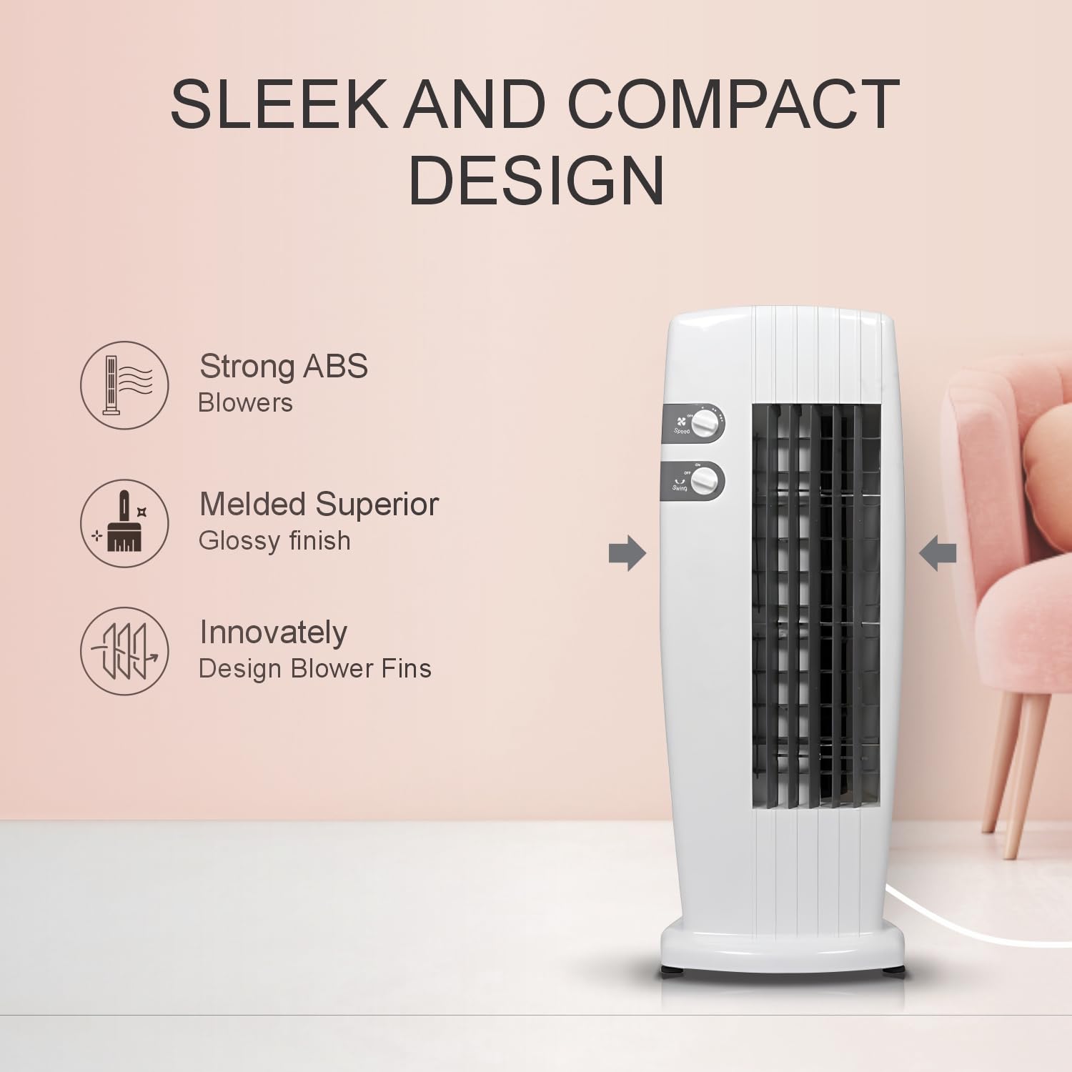 Rico Tower Fan 25 Feet Air Blower 150 Watt TF1707 (White)– Rico India