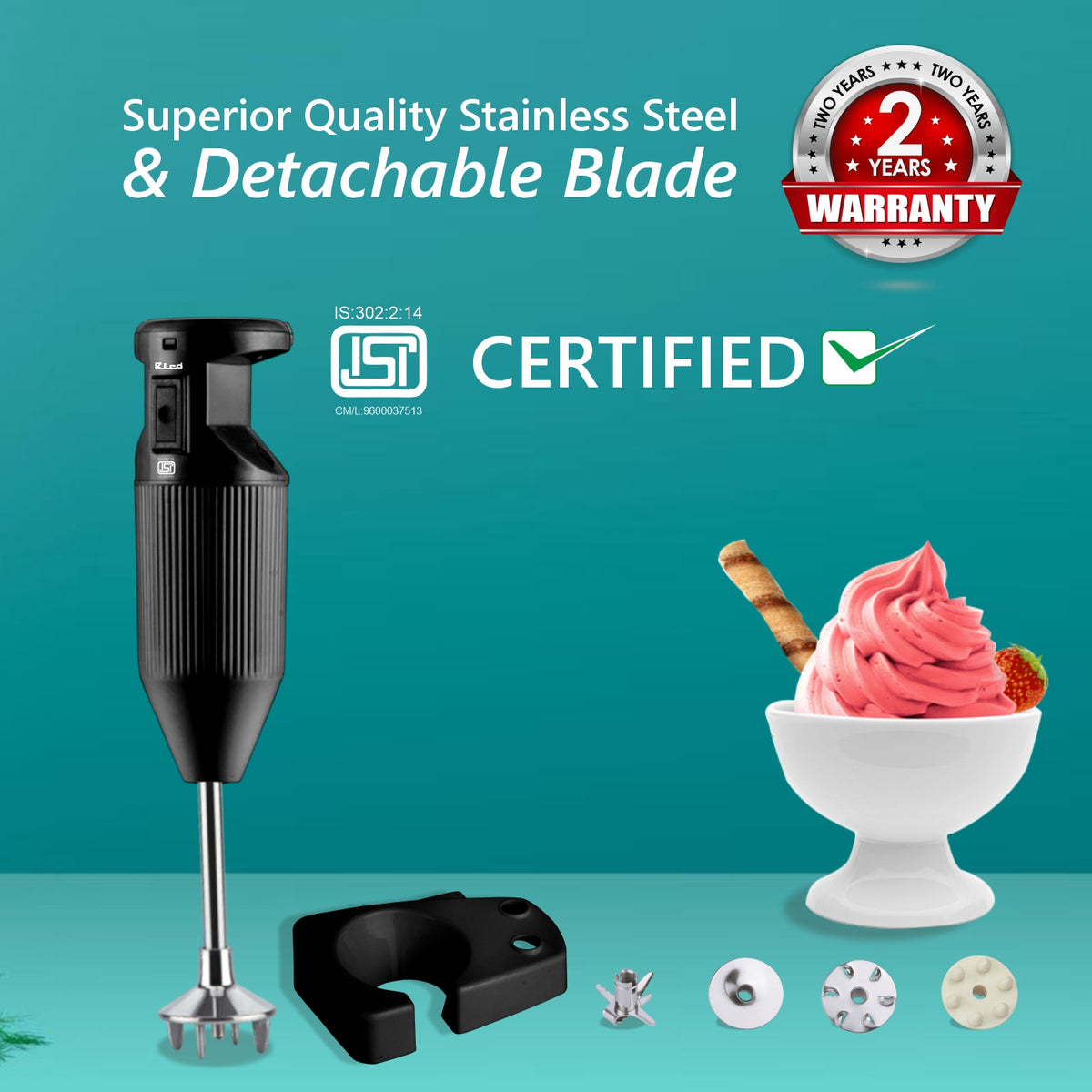 Hand Blender HBCJ 150 Watt (Black)– Rico India