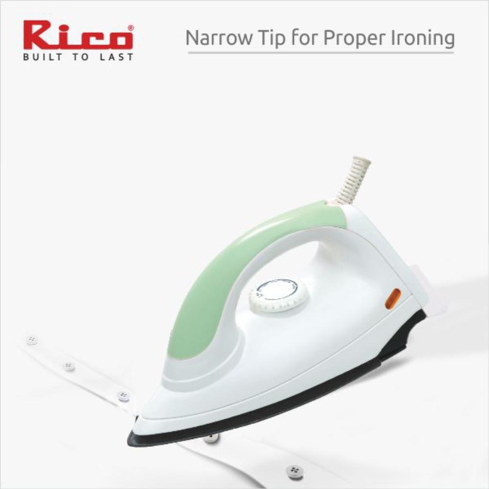 Rico AI08 1000 watts Light weight Dry Iron (White)– Rico India