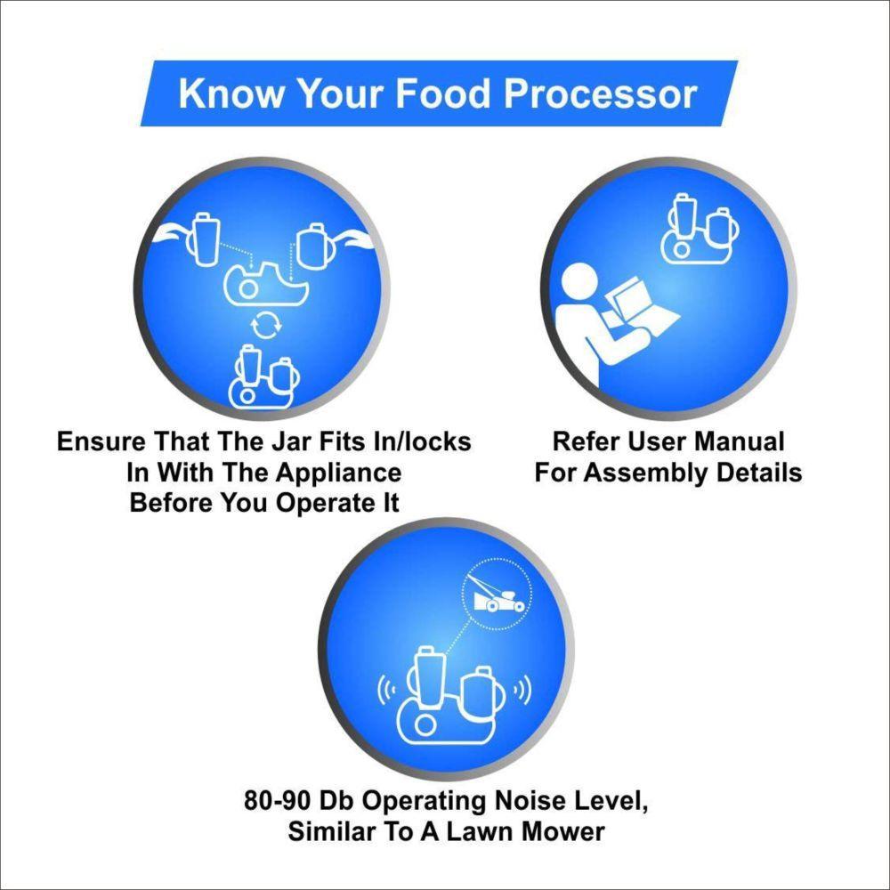 Rico Food Processor with Coconut Scraper, Juicer Jar, Unbreakable Bowl ...