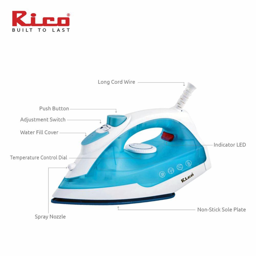 Rico Steam Burst Iron 1,350 Watts (SI03) Blue– Rico India