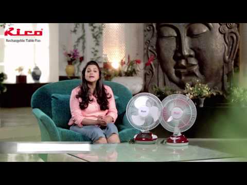 Rico Rechargeable AC DC Battery & Power Operated Table Fan RF806 (Red ...